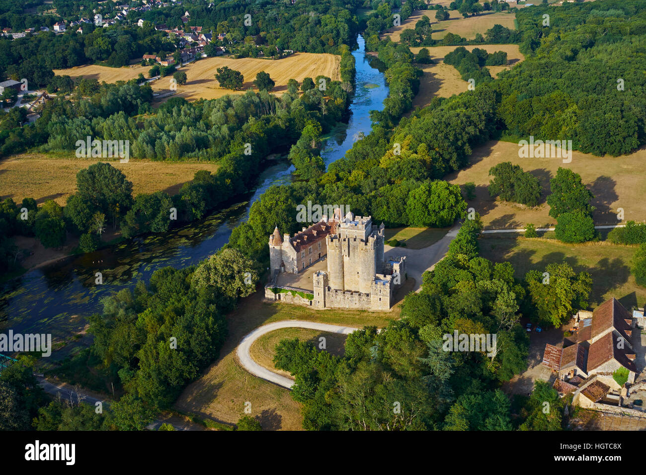 France, Indre (36), Ciron, Romefort castle on the Creuse river bank ...