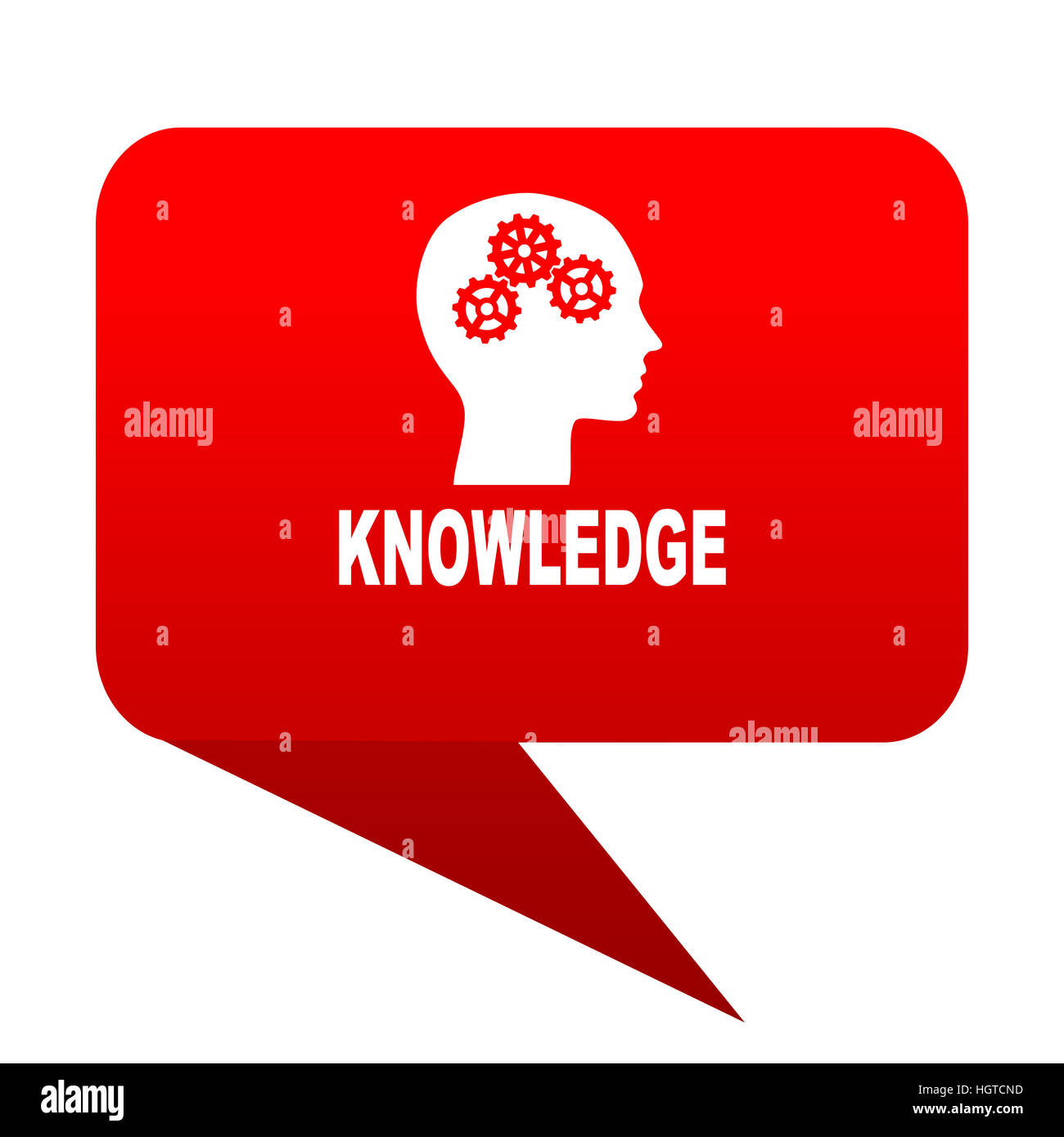 knowledge bubble red icon Stock Photo - Alamy