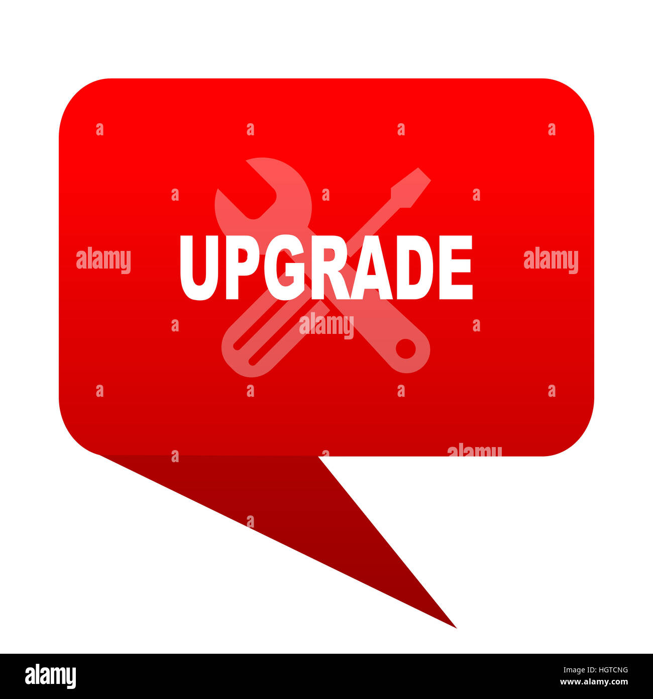 upgrade bubble red icon Stock Photo - Alamy