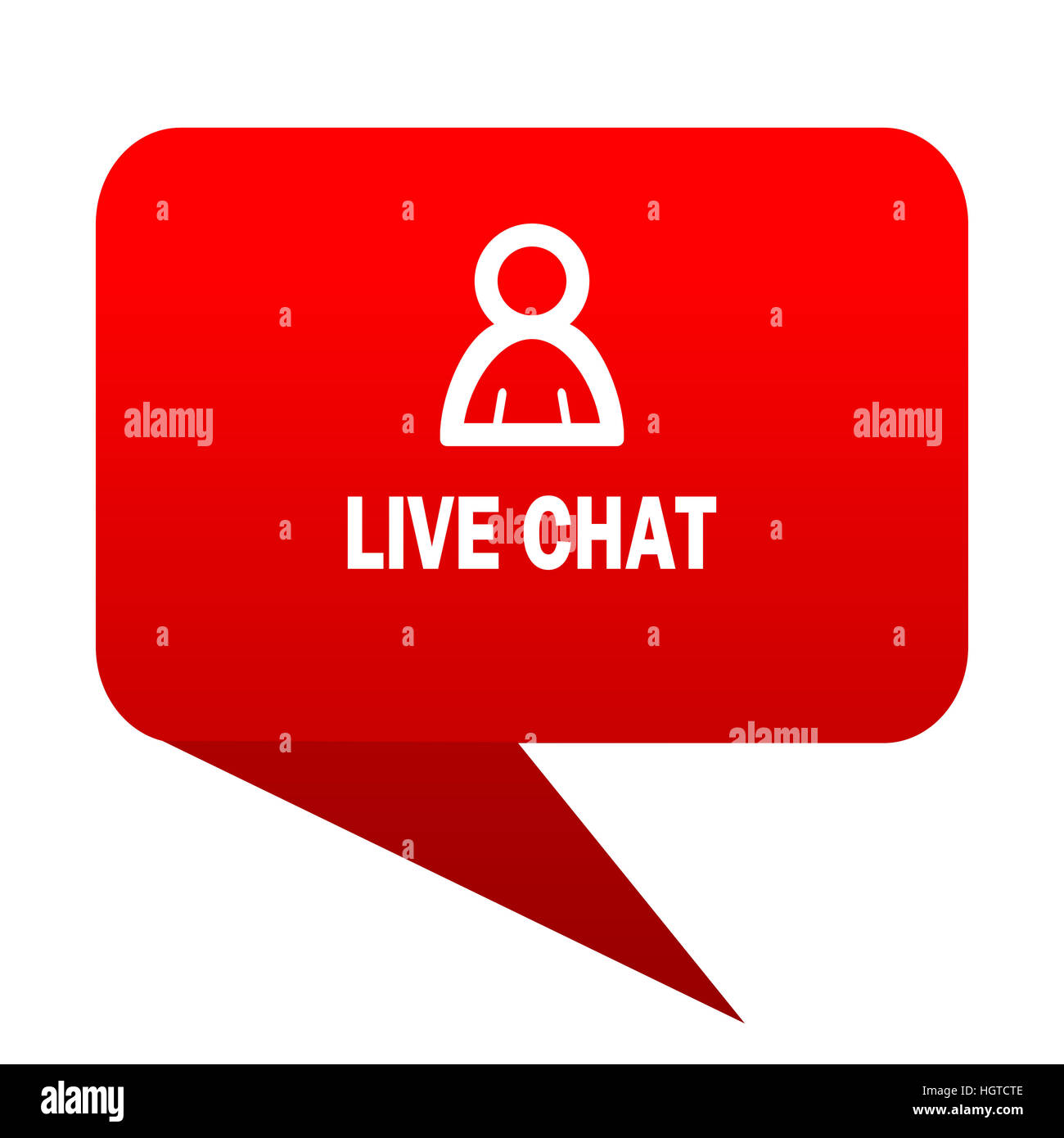 live chat bubble red icon Stock Photo - Alamy