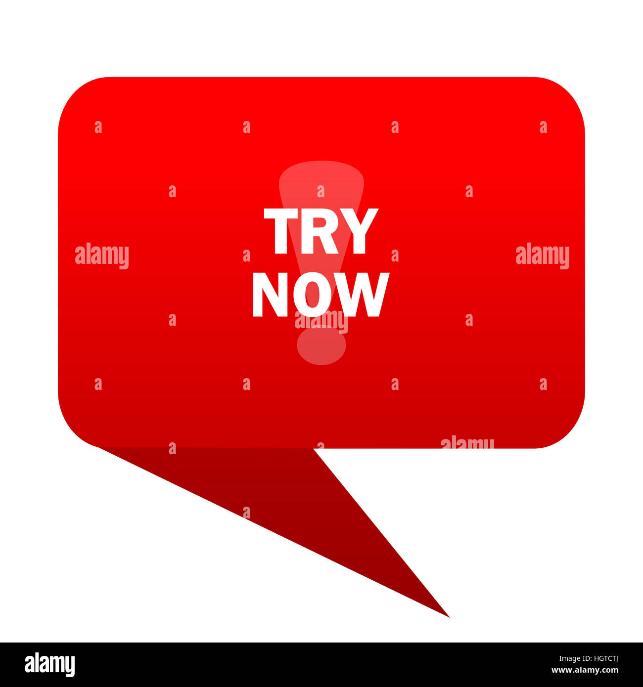try now bubble red icon Stock Photo - Alamy