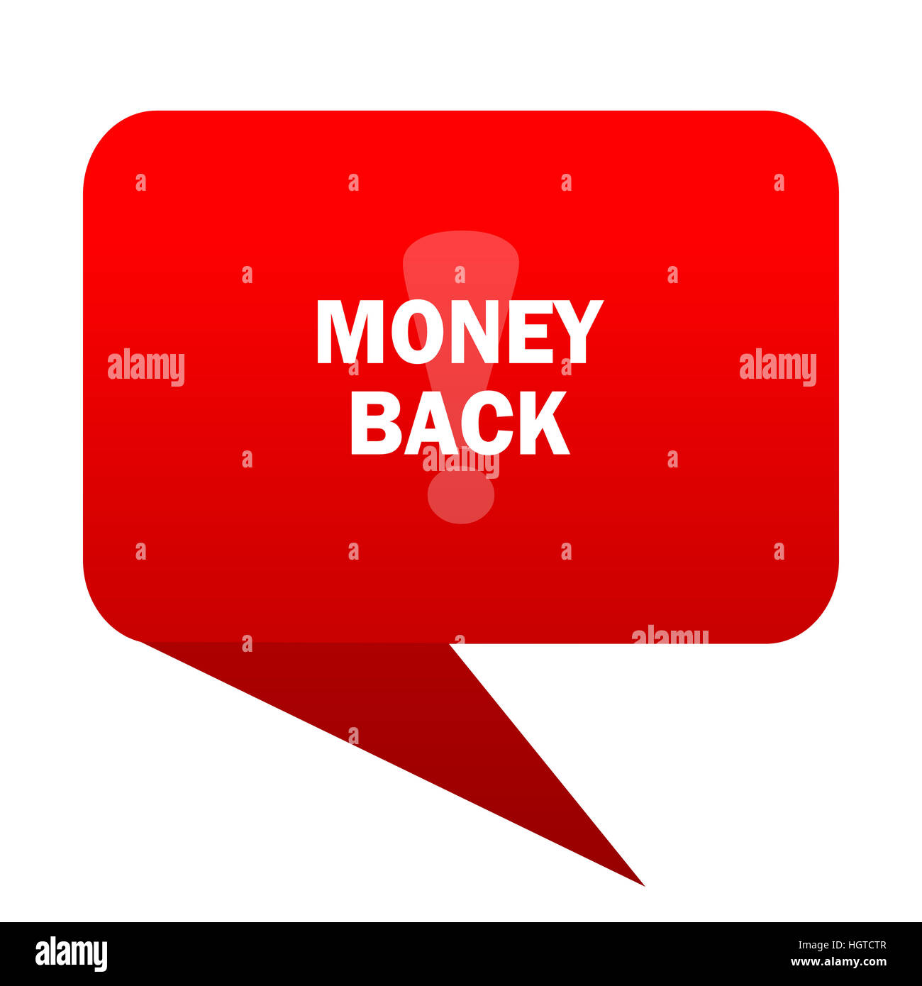 money back bubble red icon Stock Photo - Alamy