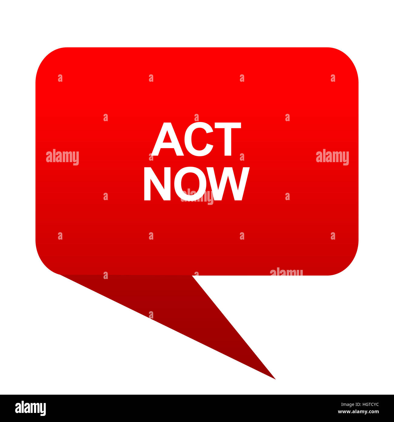 act now bubble red icon Stock Photo - Alamy