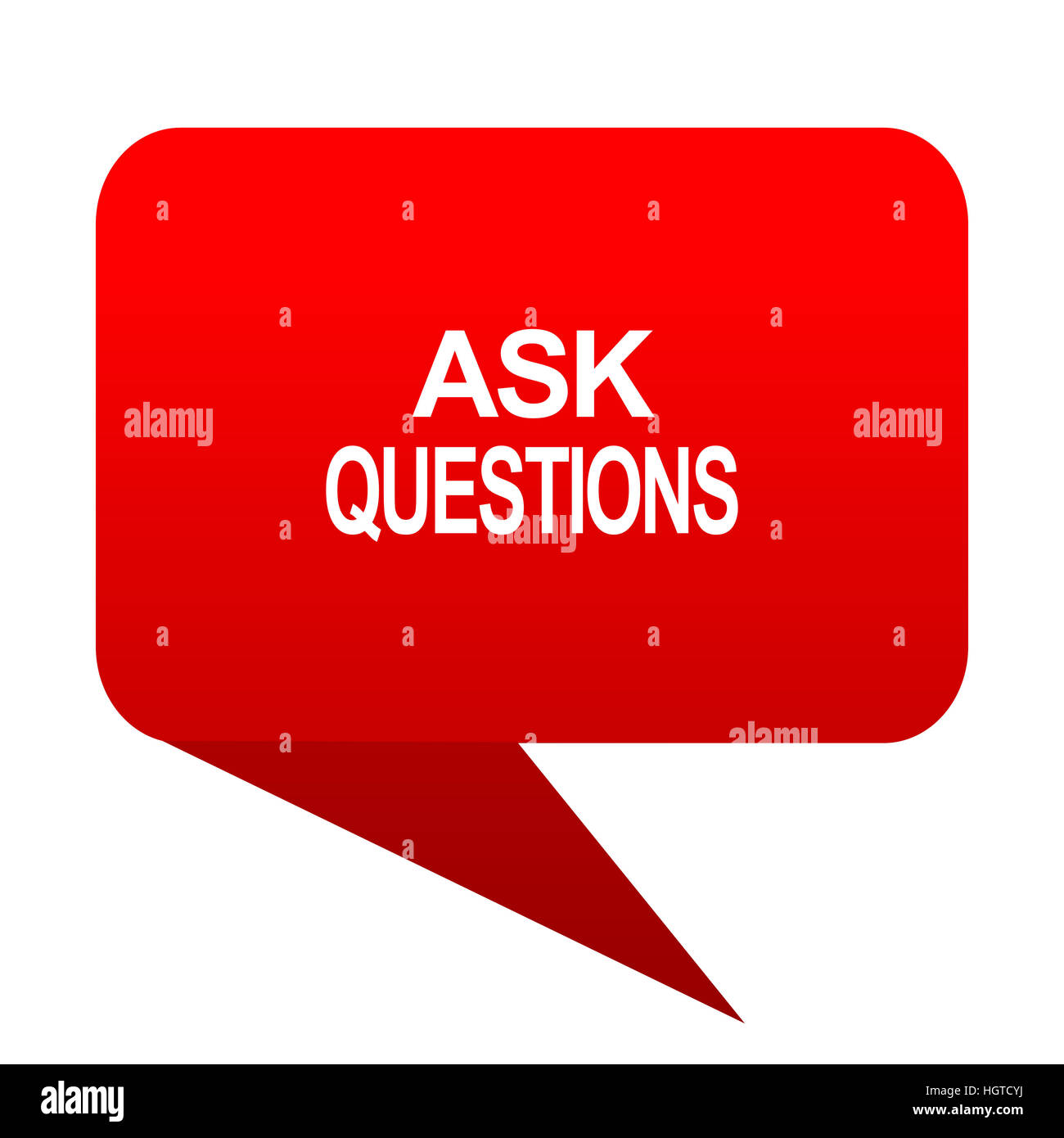 ask questions bubble red icon Stock Photo - Alamy