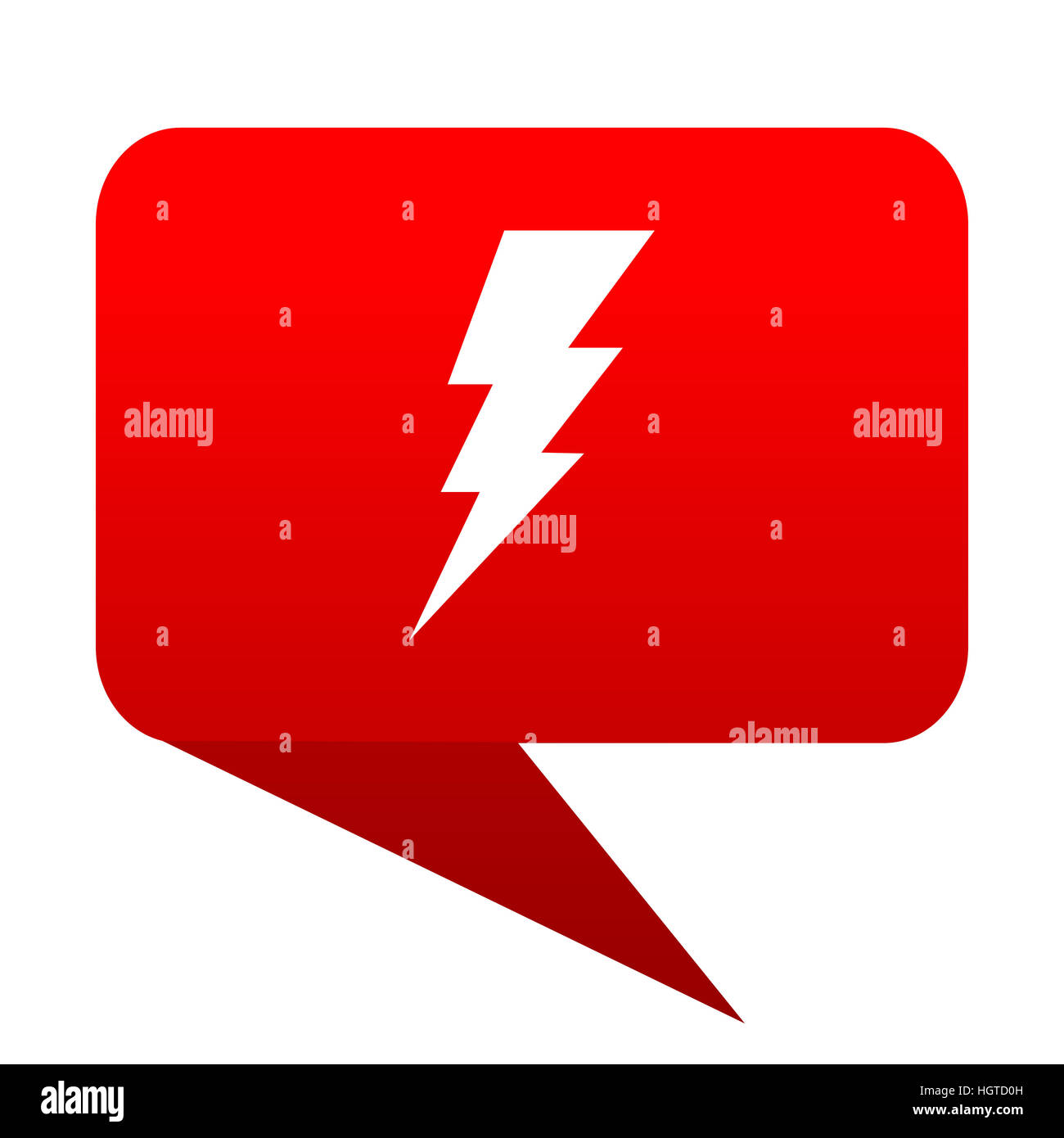 bolt bubble red icon Stock Photo - Alamy