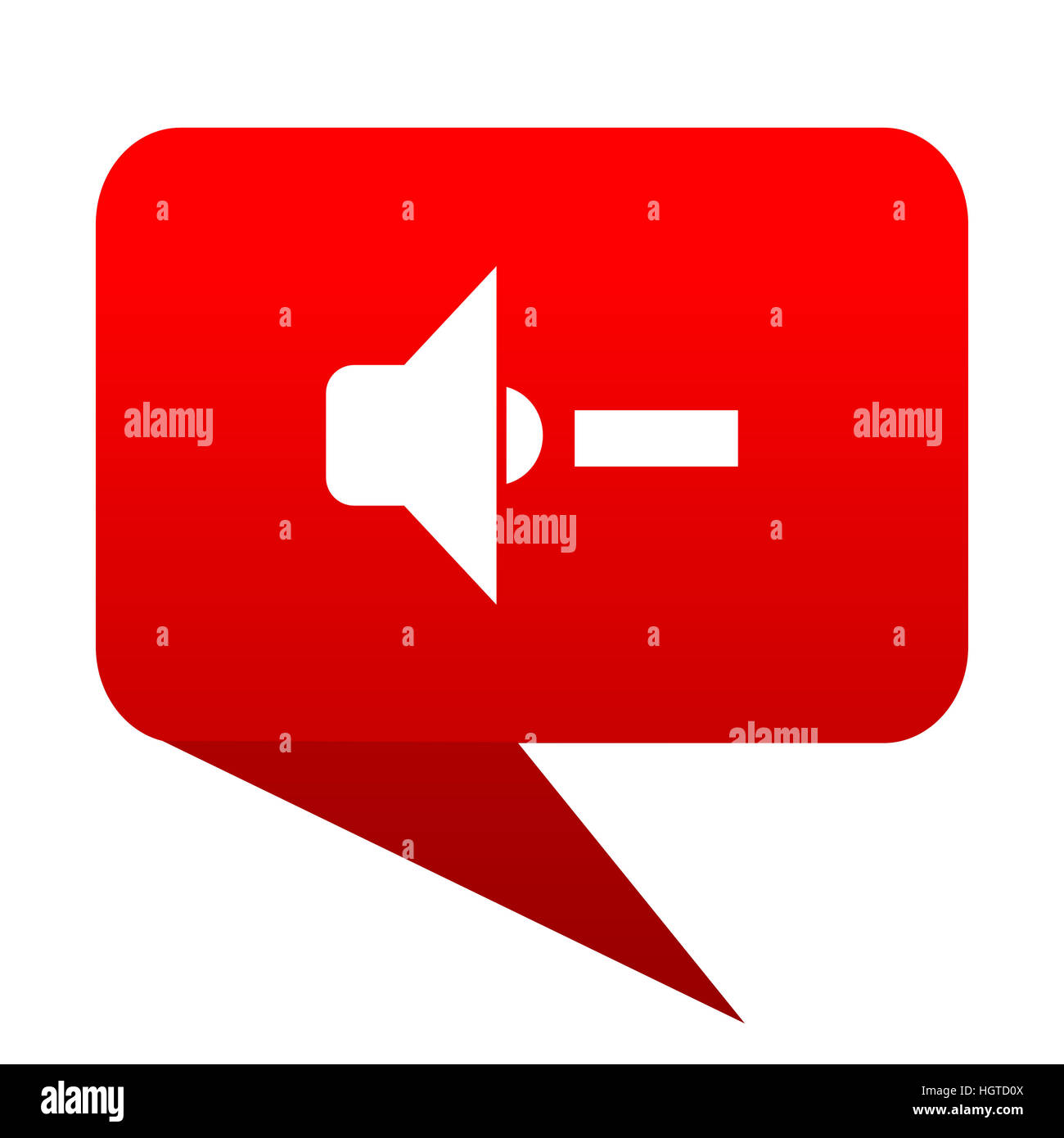 speaker volume bubble red icon Stock Photo - Alamy