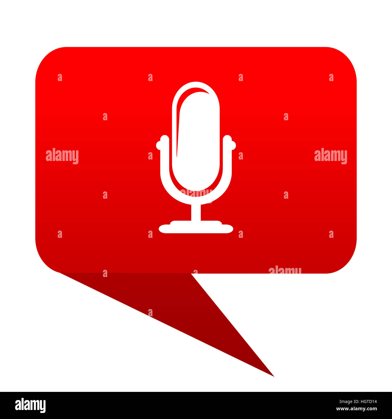 microphone bubble red icon Stock Photo - Alamy