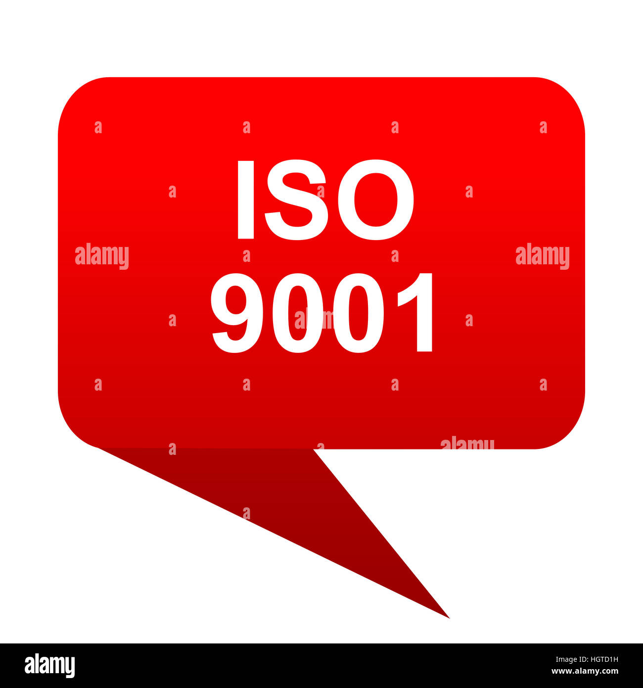 iso 9001 bubble red icon Stock Photo - Alamy