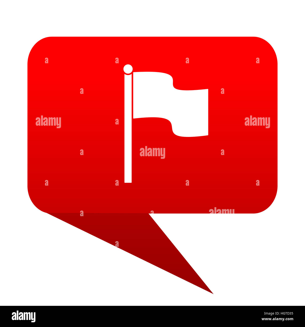flag bubble red icon Stock Photo - Alamy