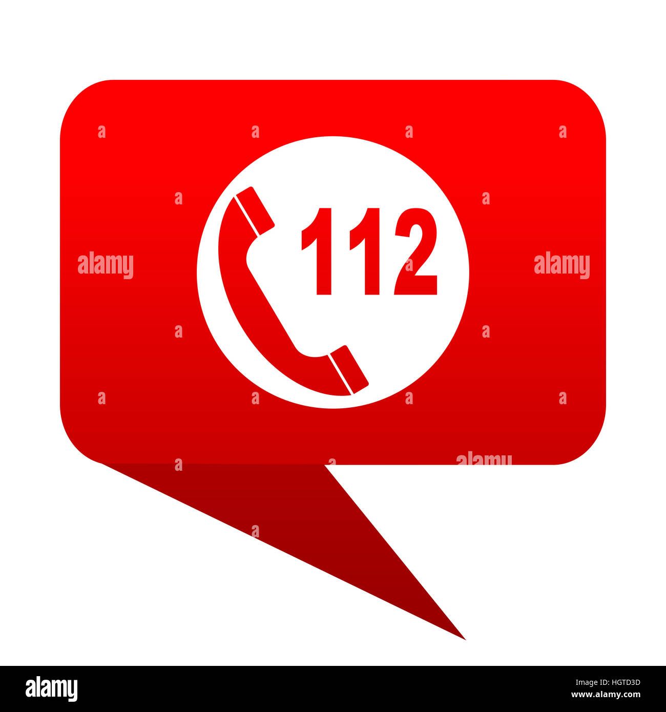emergency call bubble red icon Stock Photo - Alamy
