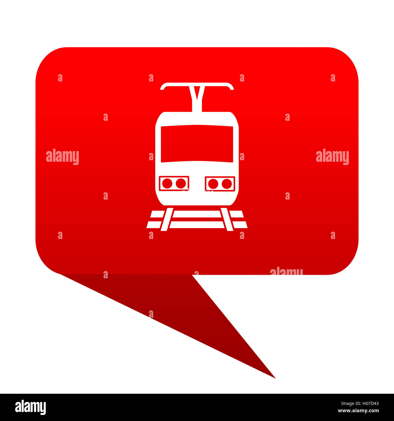 train bubble red icon Stock Photo - Alamy