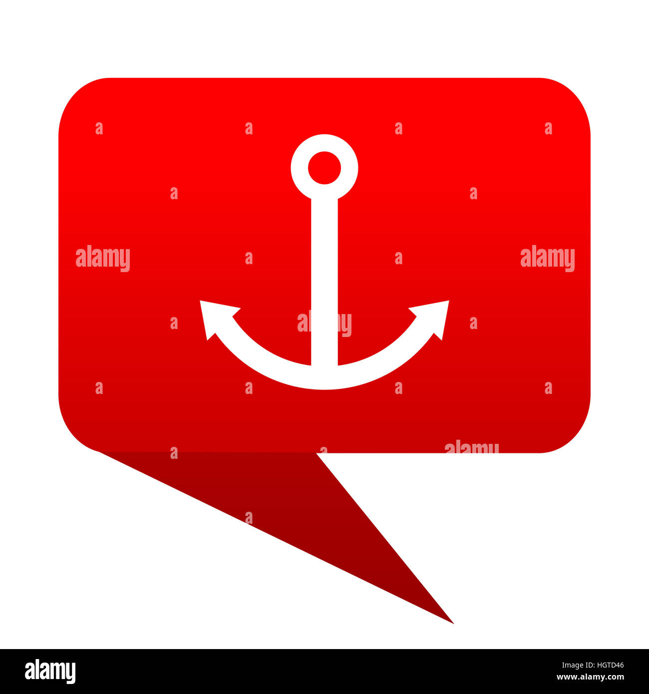 anchor bubble red icon Stock Photo - Alamy