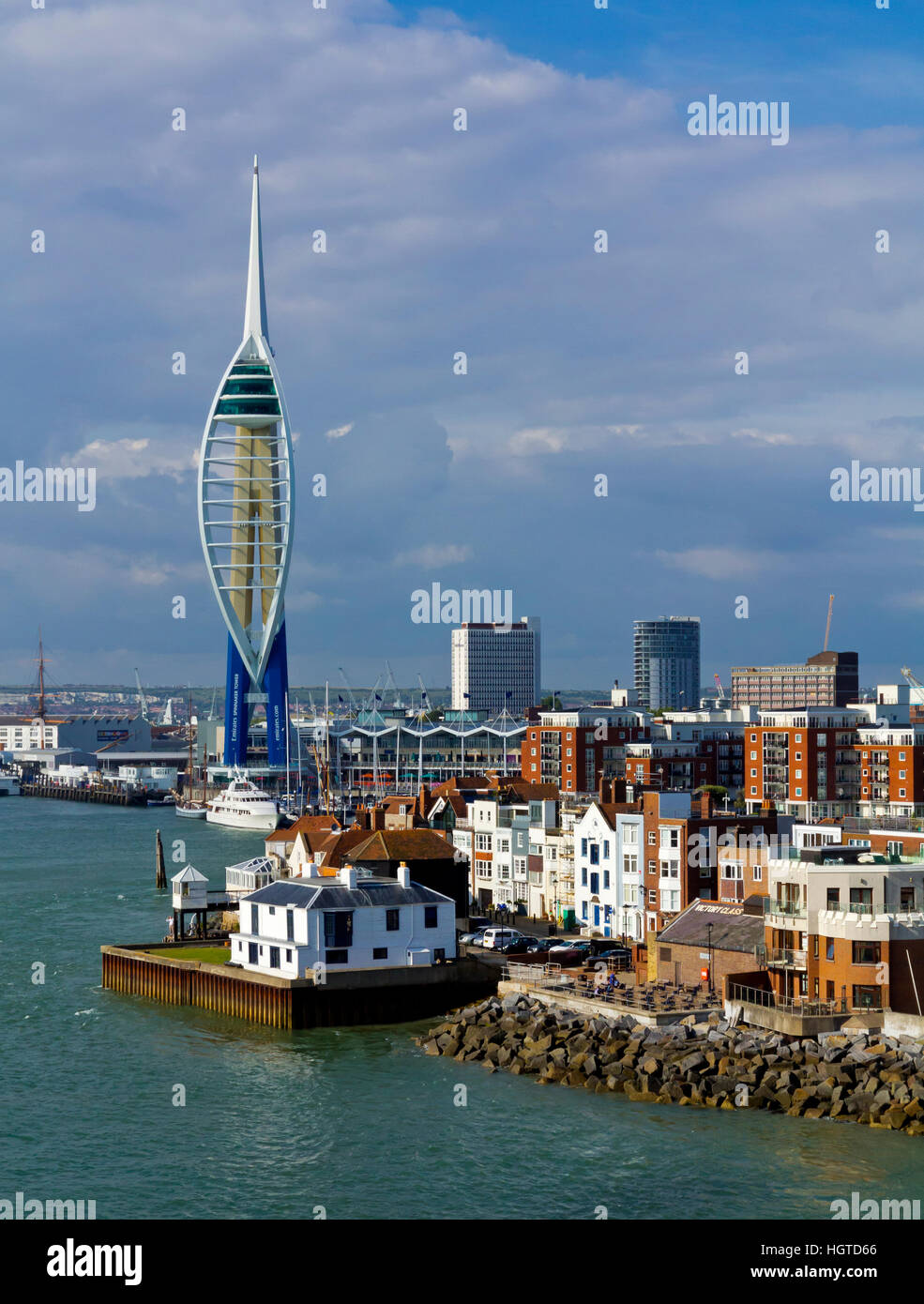 View over Portsmouth Harbour a large naval and civilian port in ...