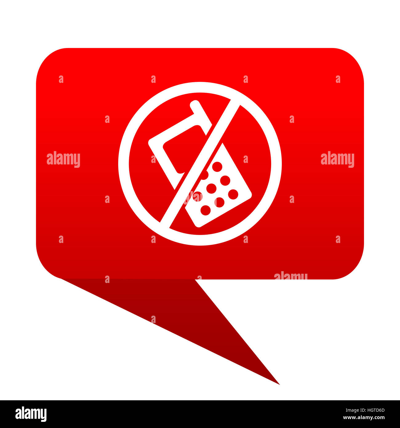 no phone bubble red icon Stock Photo - Alamy