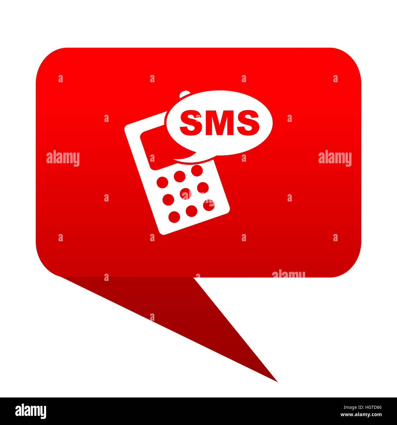 sms bubble red icon Stock Photo - Alamy