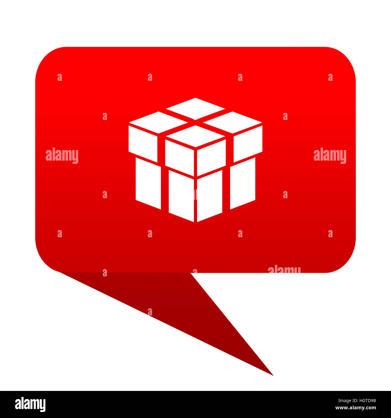 box bubble red icon Stock Photo - Alamy