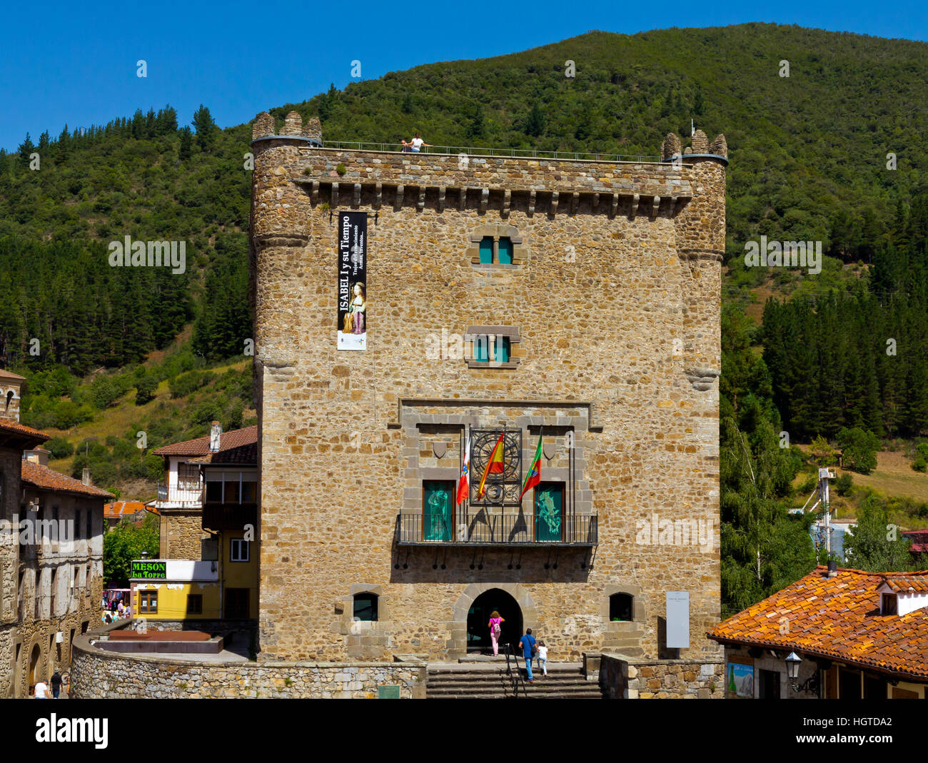 The medieval Torre del Infantado built in the 15th century in Potes in ...