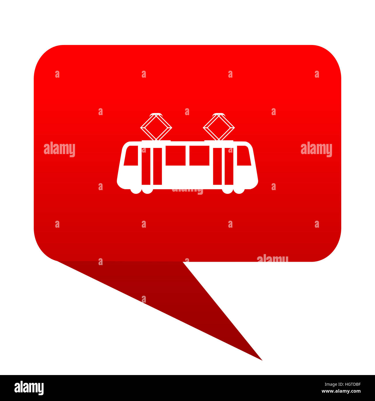 tram bubble red icon Stock Photo - Alamy