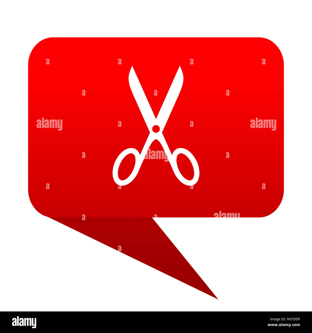 scissors bubble red icon Stock Photo - Alamy