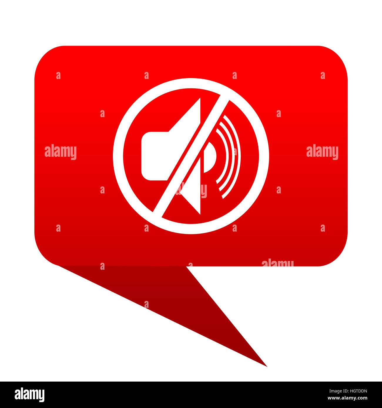 mute bubble red icon Stock Photo - Alamy