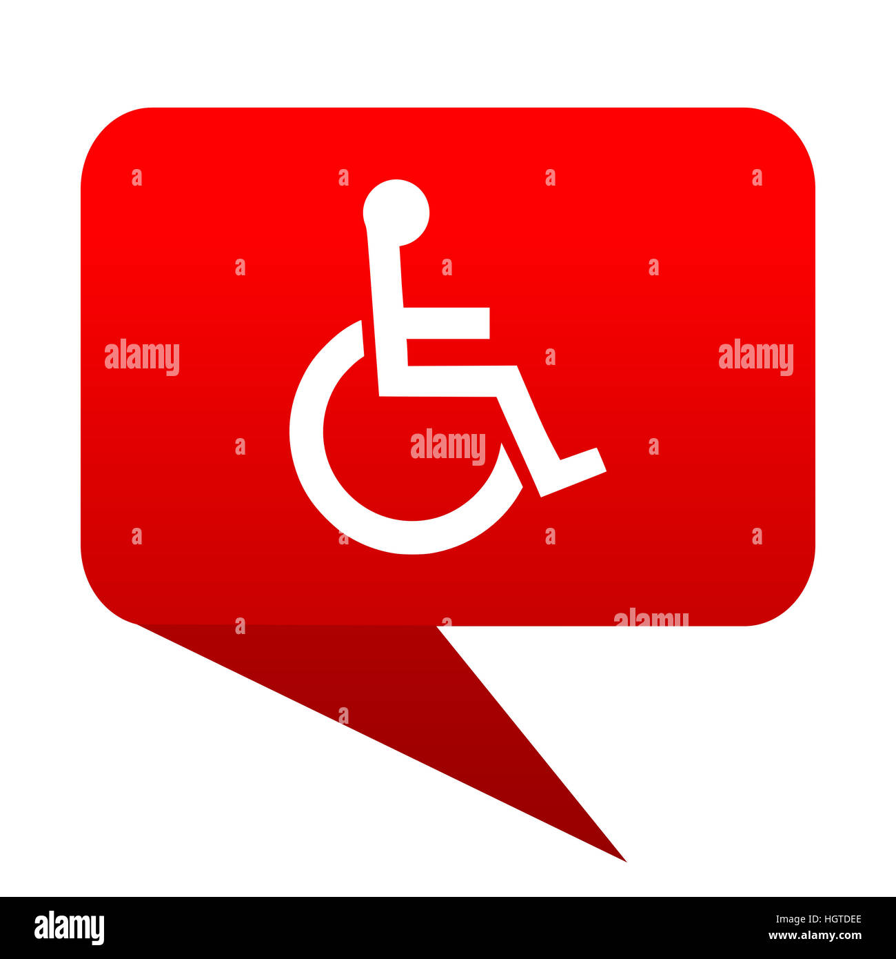 wheelchair bubble red icon Stock Photo - Alamy