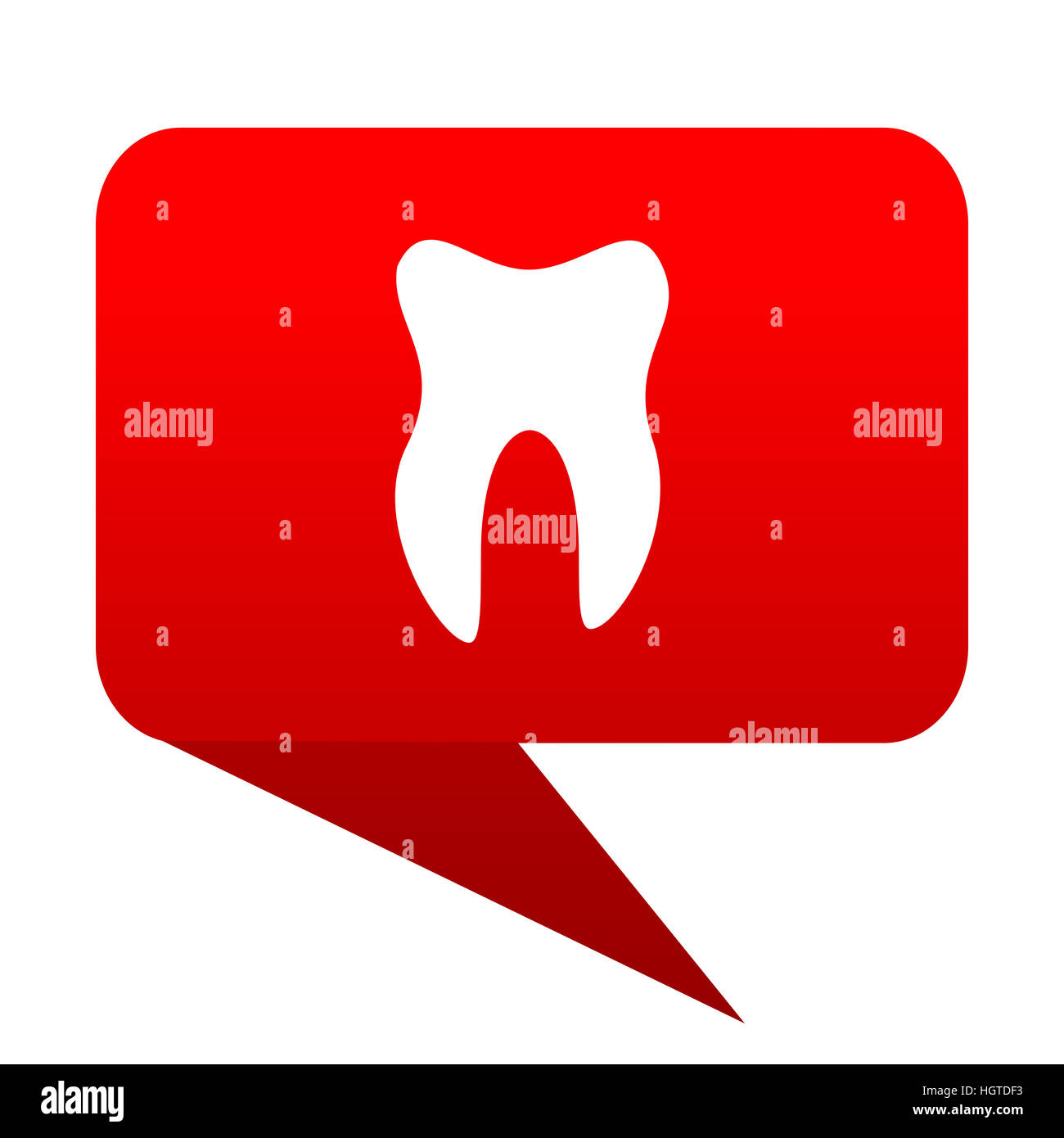 tooth bubble red icon Stock Photo - Alamy