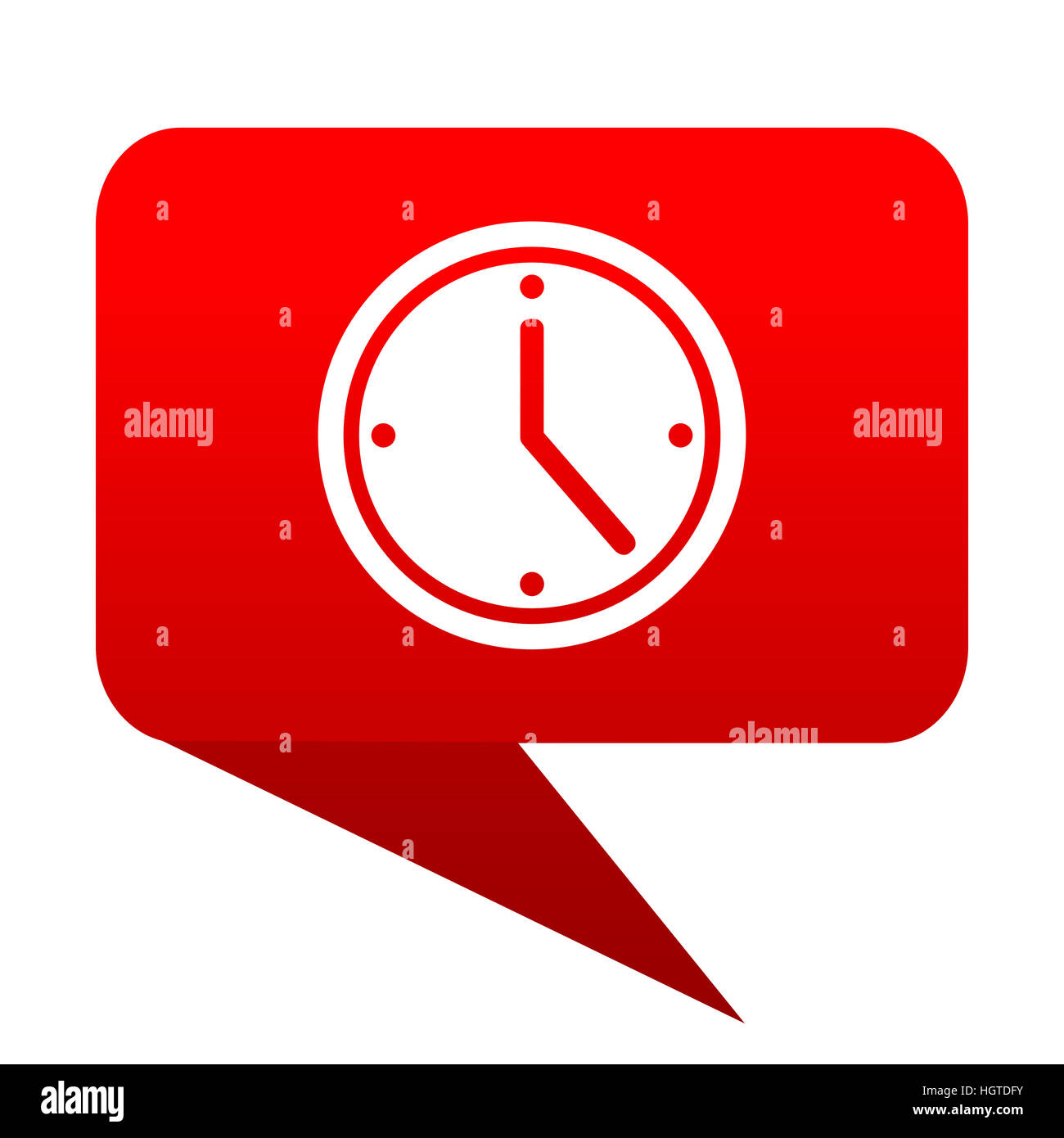 time bubble red icon Stock Photo - Alamy