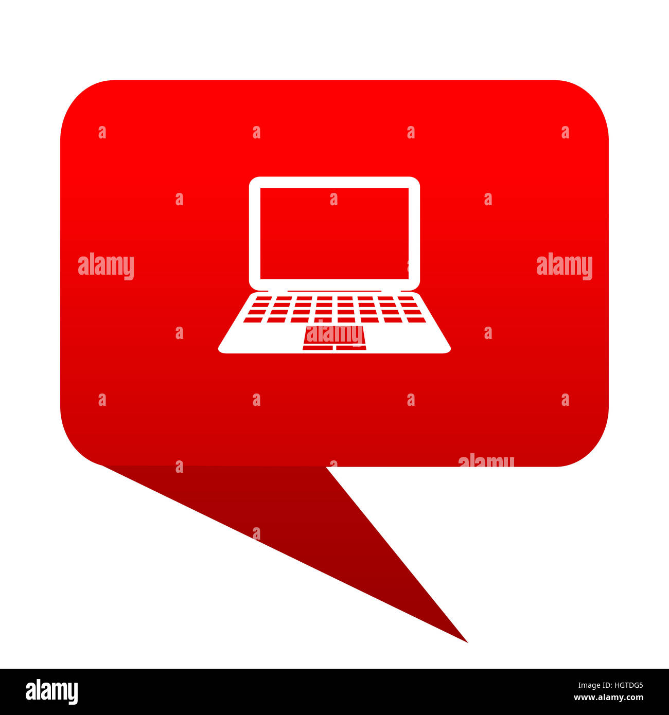computer bubble red icon Stock Photo - Alamy