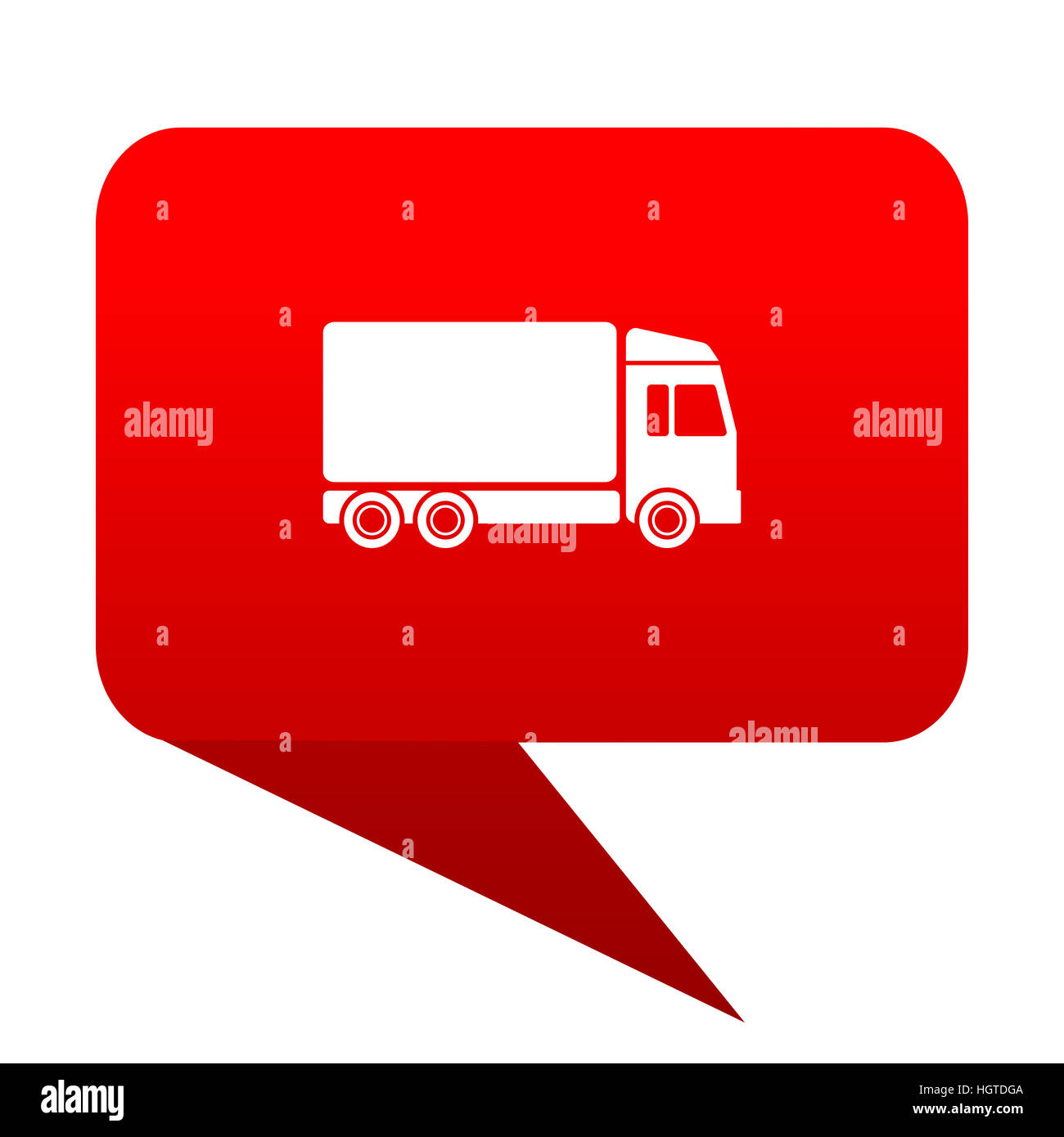 delivery bubble red icon Stock Photo - Alamy