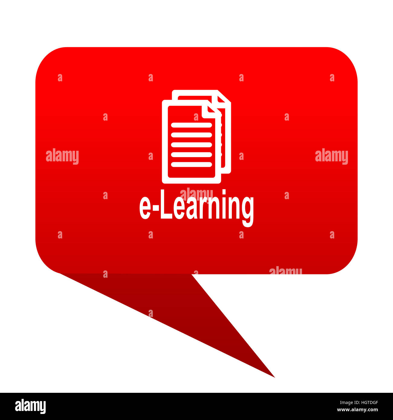 learning bubble red icon Stock Photo - Alamy