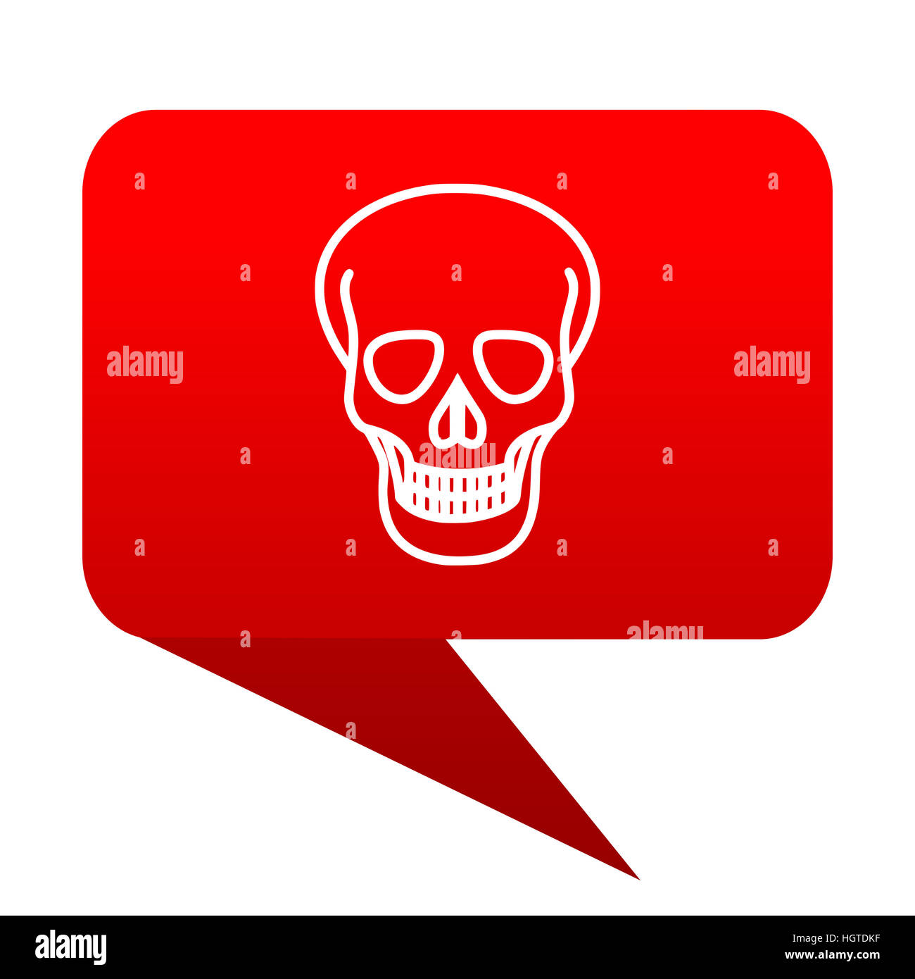 skull bubble red icon Stock Photo - Alamy