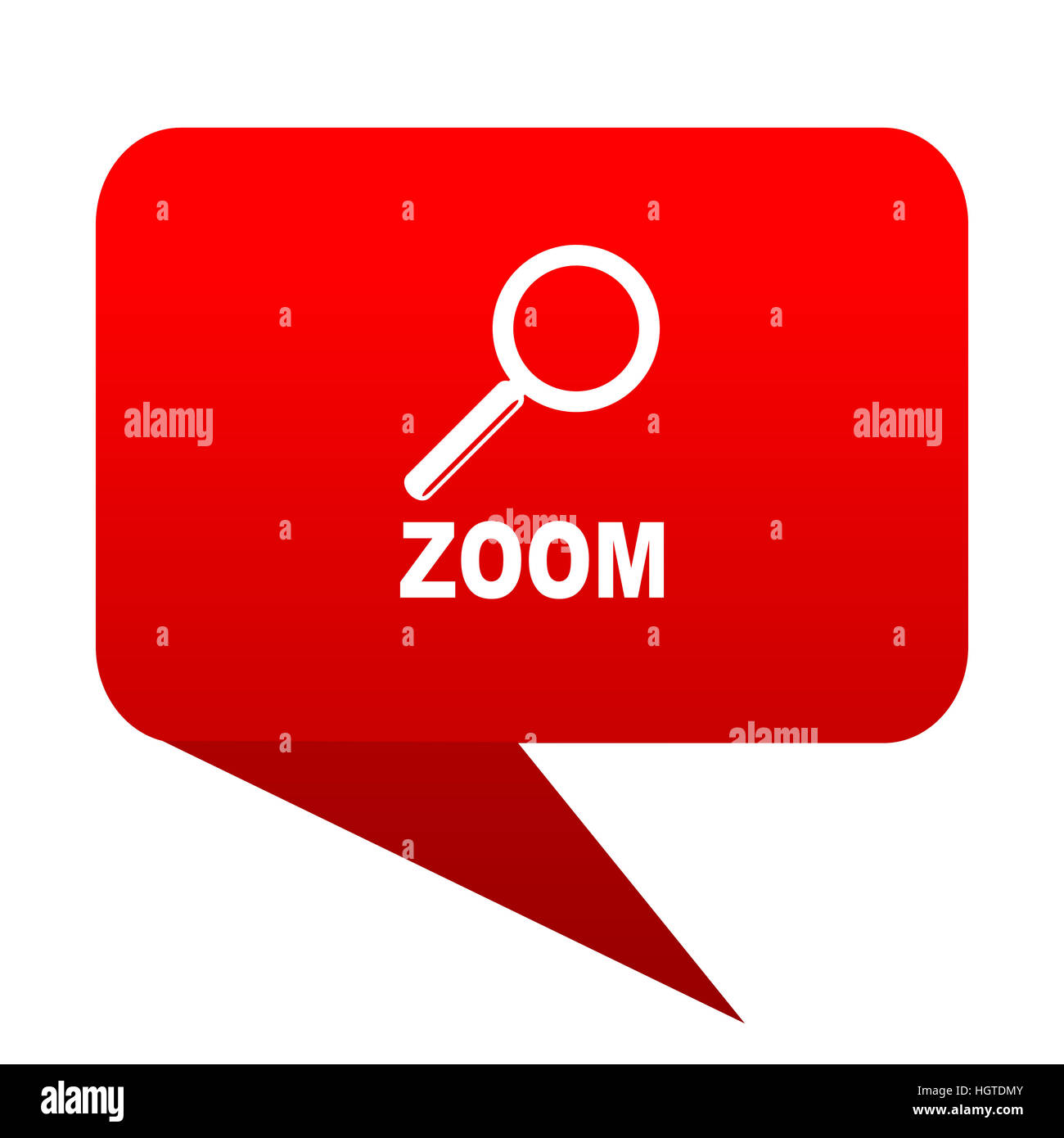 zoom bubble red icon Stock Photo - Alamy