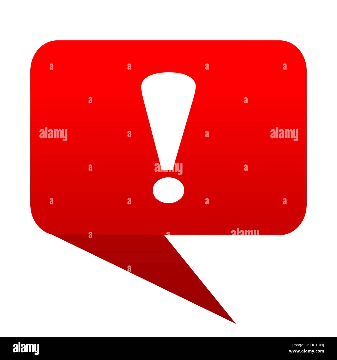 exclamation sign bubble red icon Stock Photo - Alamy