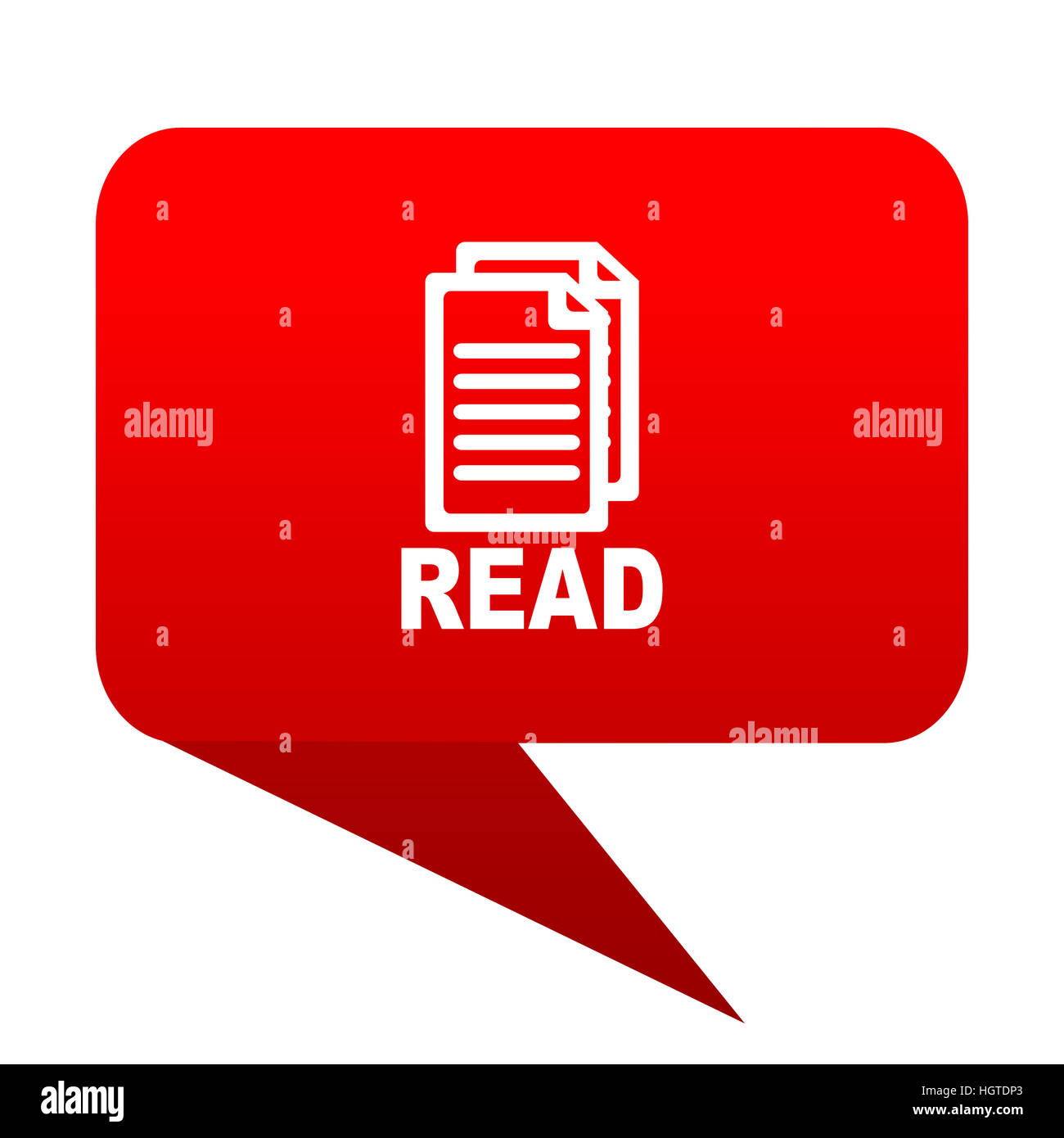 read bubble red icon Stock Photo - Alamy