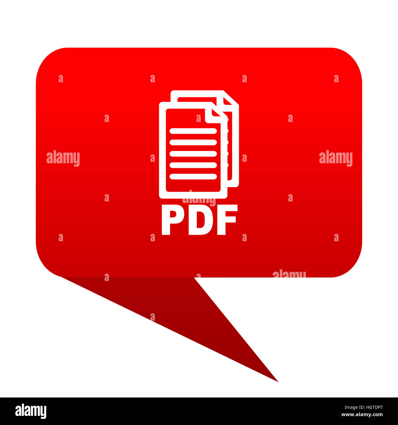 pdf bubble red icon Stock Photo - Alamy