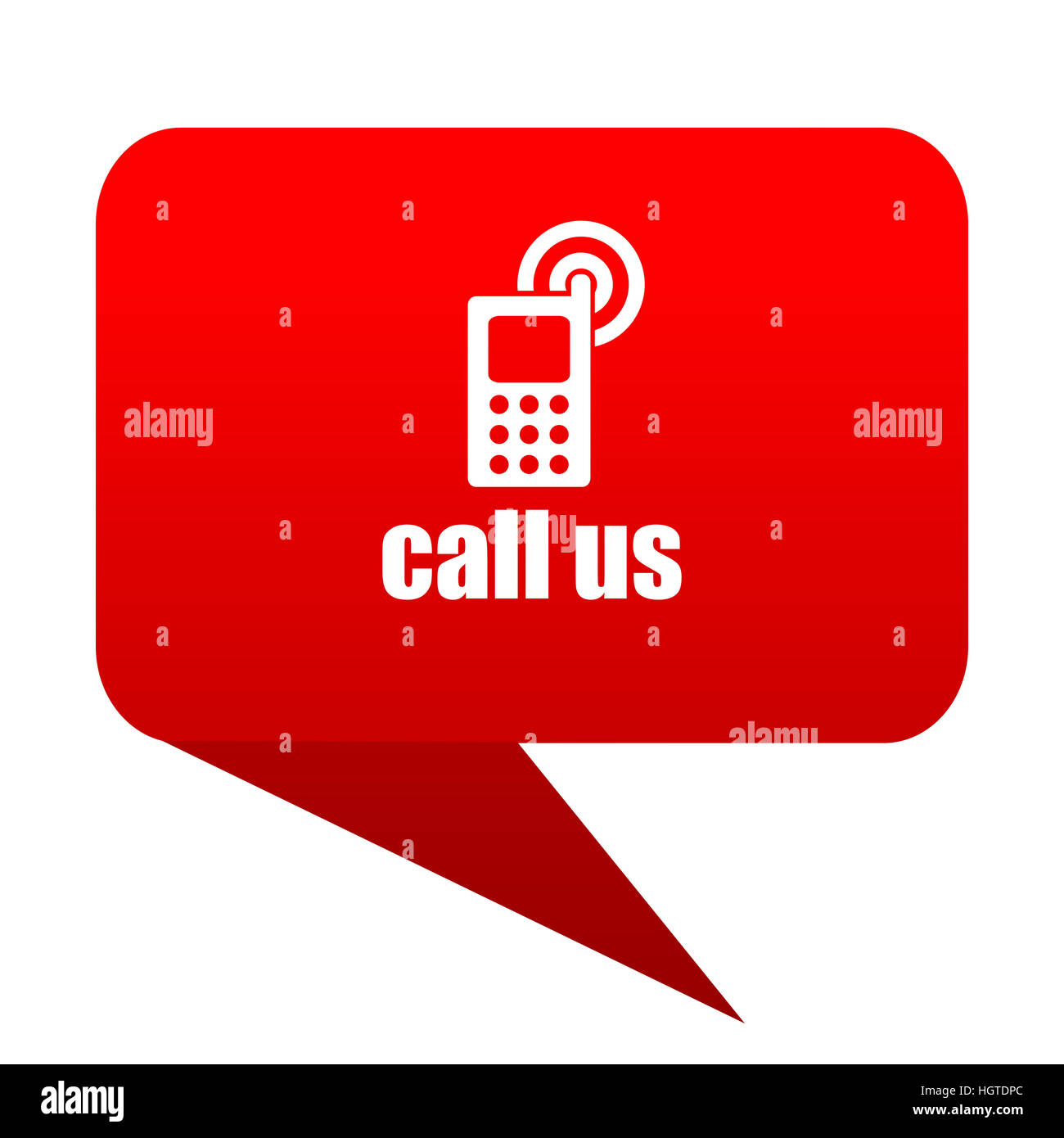call us bubble red icon Stock Photo - Alamy