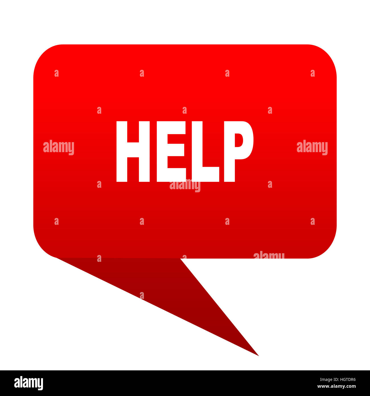 help bubble red icon Stock Photo - Alamy
