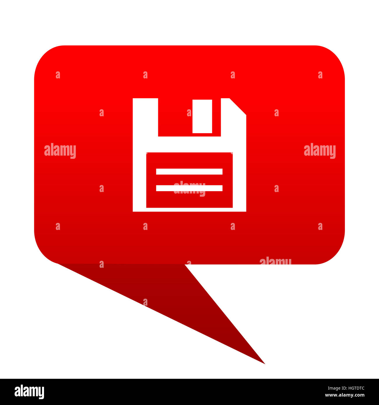 Disk bubble red icon Stock Photo - Alamy