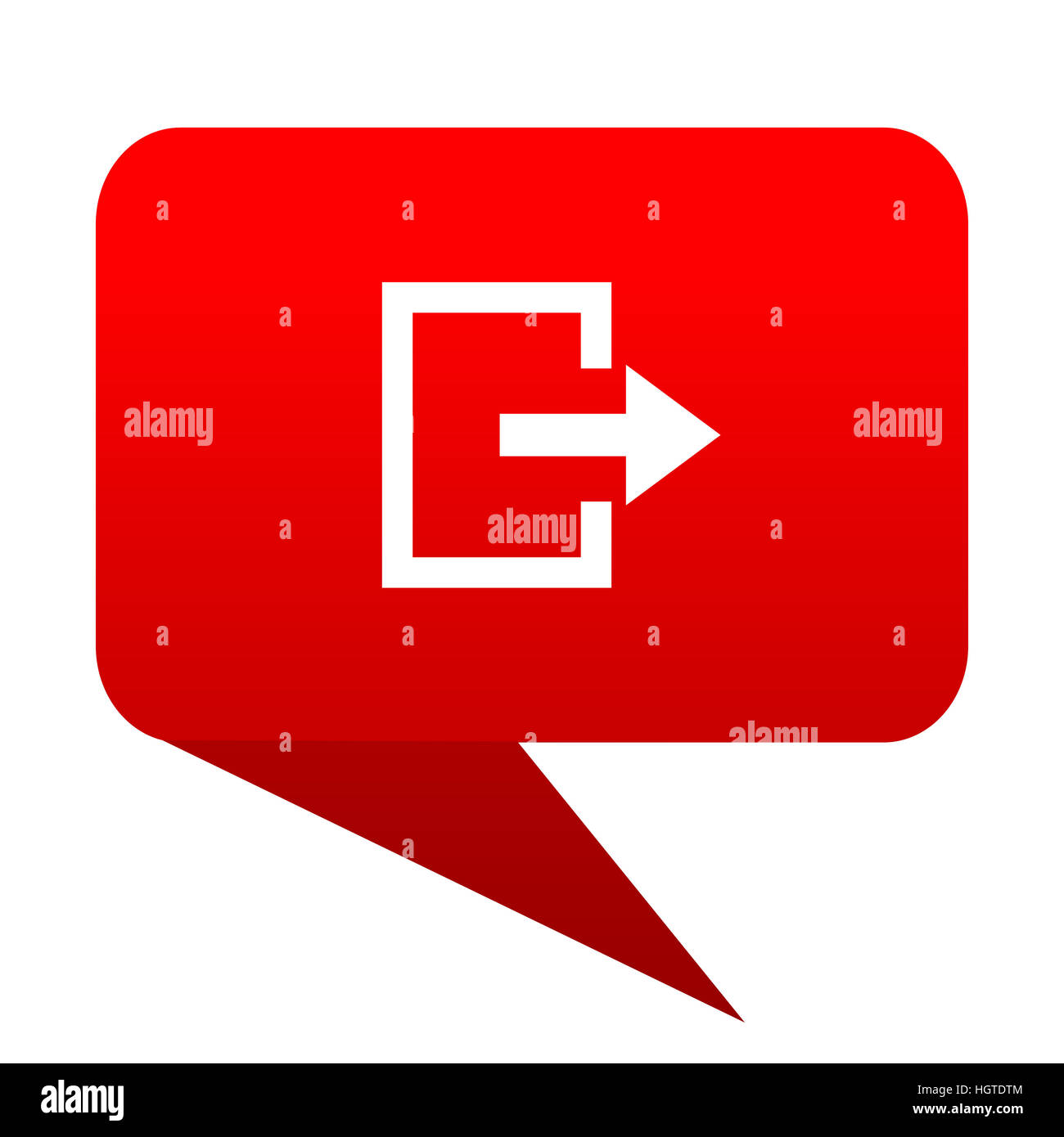 Exit bubble red icon Stock Photo - Alamy