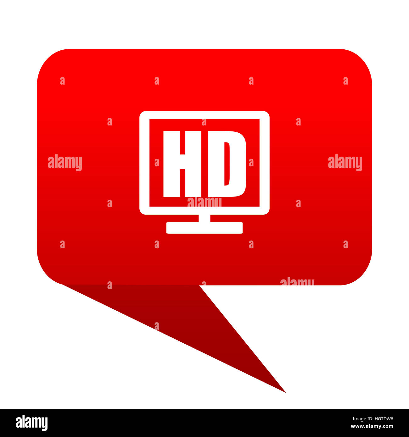 Hd display bubble red icon Stock Photo - Alamy