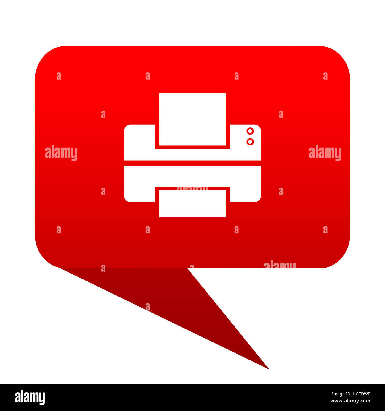 Printer bubble red icon Stock Photo - Alamy