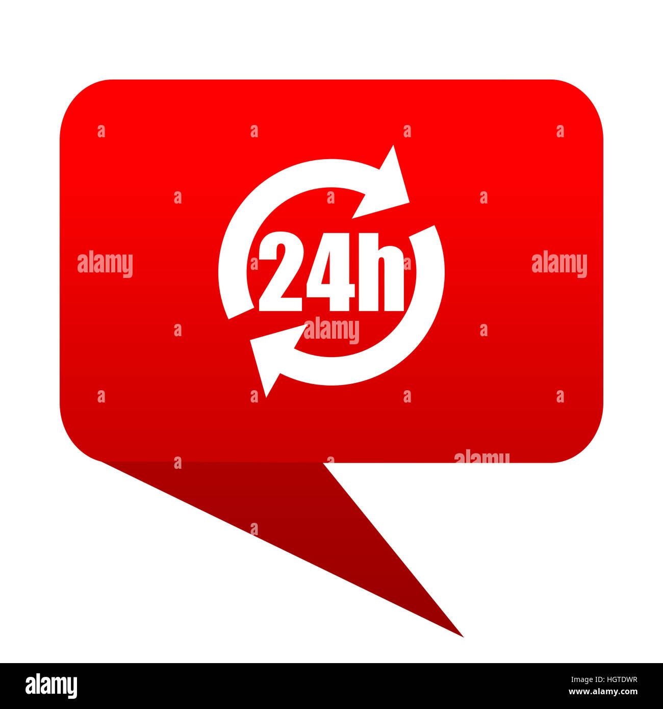 24h bubble red icon Stock Photo - Alamy