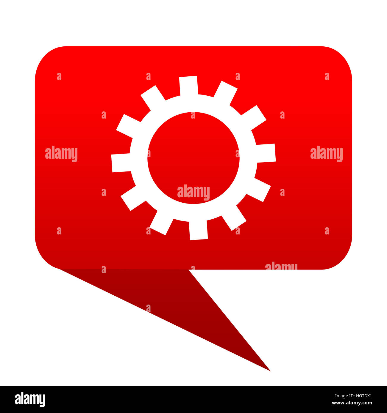 Gear bubble red icon Stock Photo - Alamy