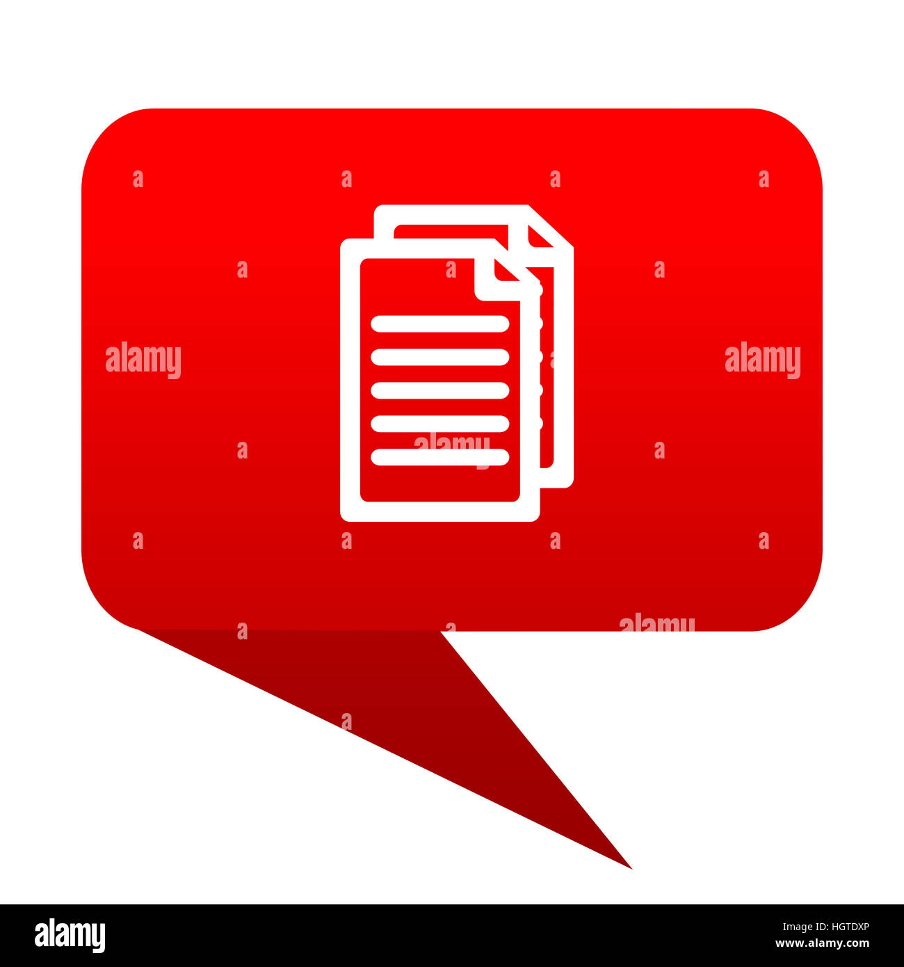 Document bubble red icon Stock Photo - Alamy