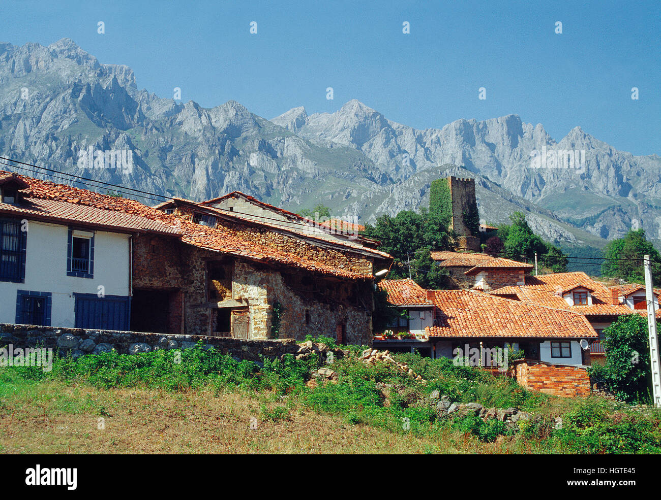 Mogrovejo and PIcos de Europa National Park. Cantabria, Spain Stock ...