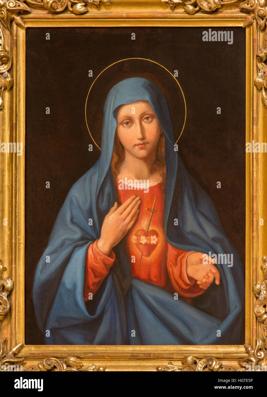 VIENNA, AUSTRIA - DECEMBER 19, 2016: The painting of Heart of Virgin ...