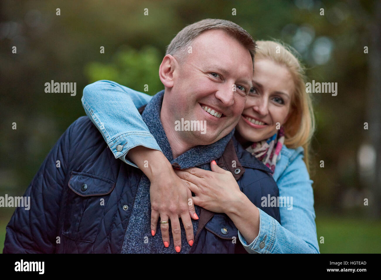 Enjoying each other's company outside Stock Photo - Alamy