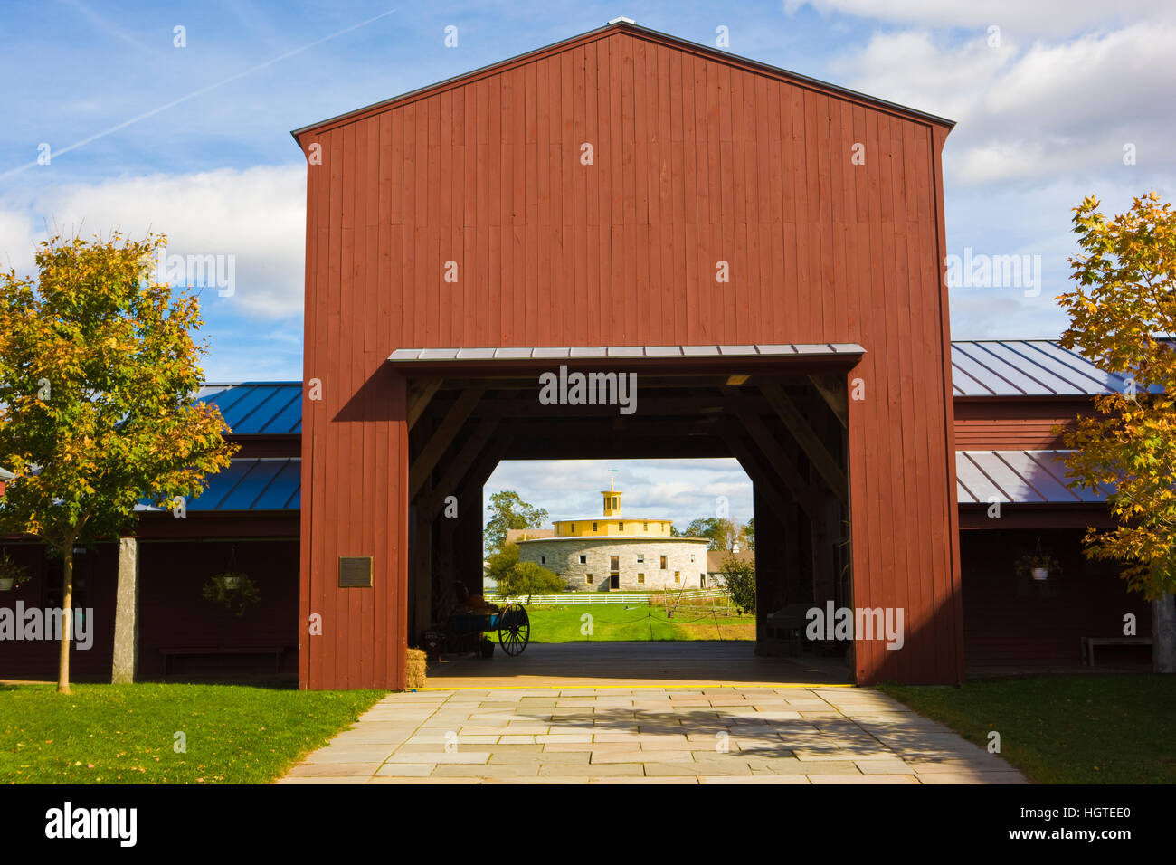 The entrance to the Hancock Shaker Village in Hancock, Massachusetts ...