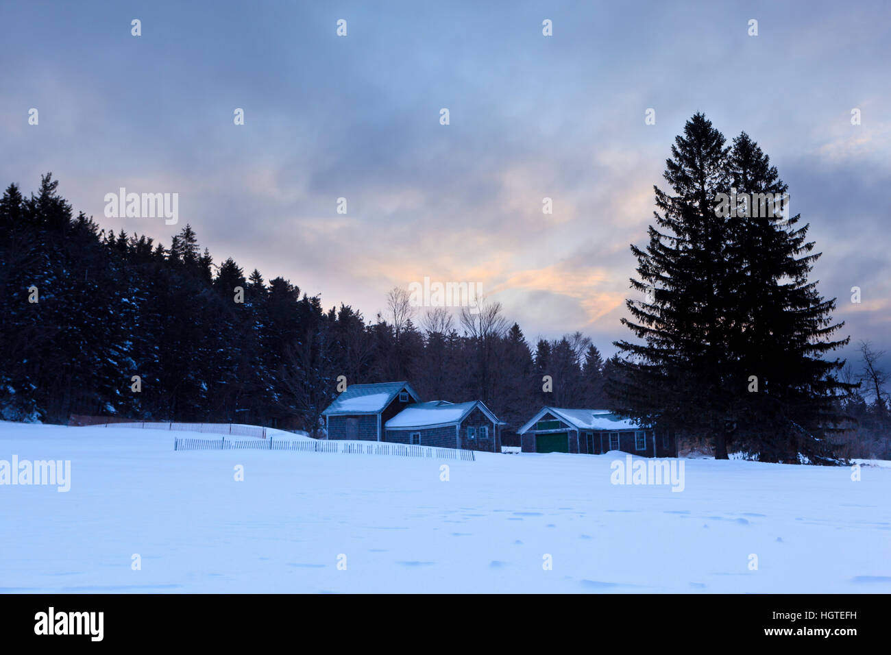 Old farm buildings at Notchview Reservation in Windsor, Massachusetts ...