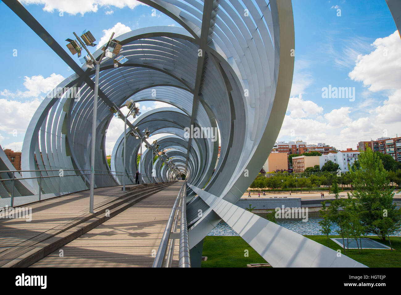 Bridge by Perrault. Madrid Rio park, Madrid, Spain Stock Photo - Alamy